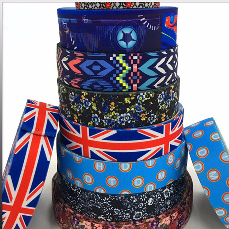 38mm and 40mm Decorative Wide Custom Printed Woven Elastic Nylon Cotton ...